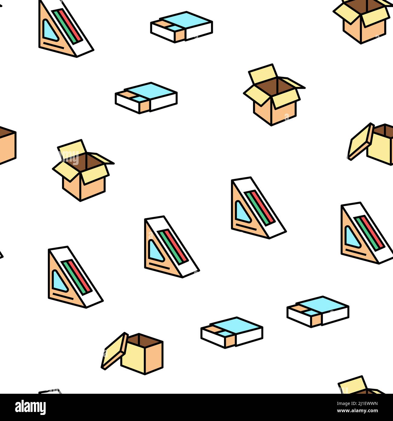 Box Carton Container Vector Seamless Pattern Stock Vector Image & Art ...