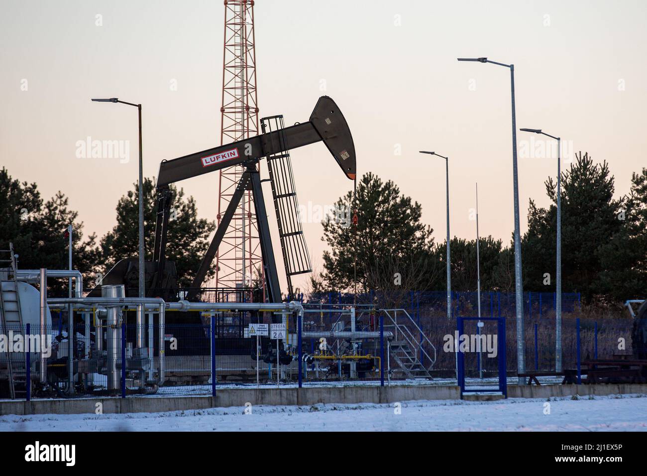 General view of the Lufkin Industries pump unit located in Lakie ...