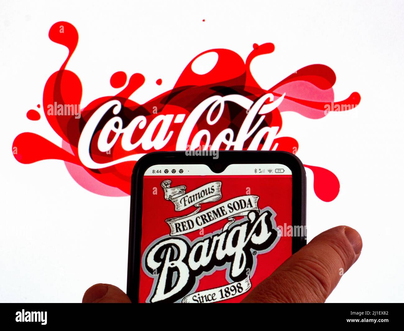 In this photo illustration, the Barq's Red Crème Soda drink logo is ...