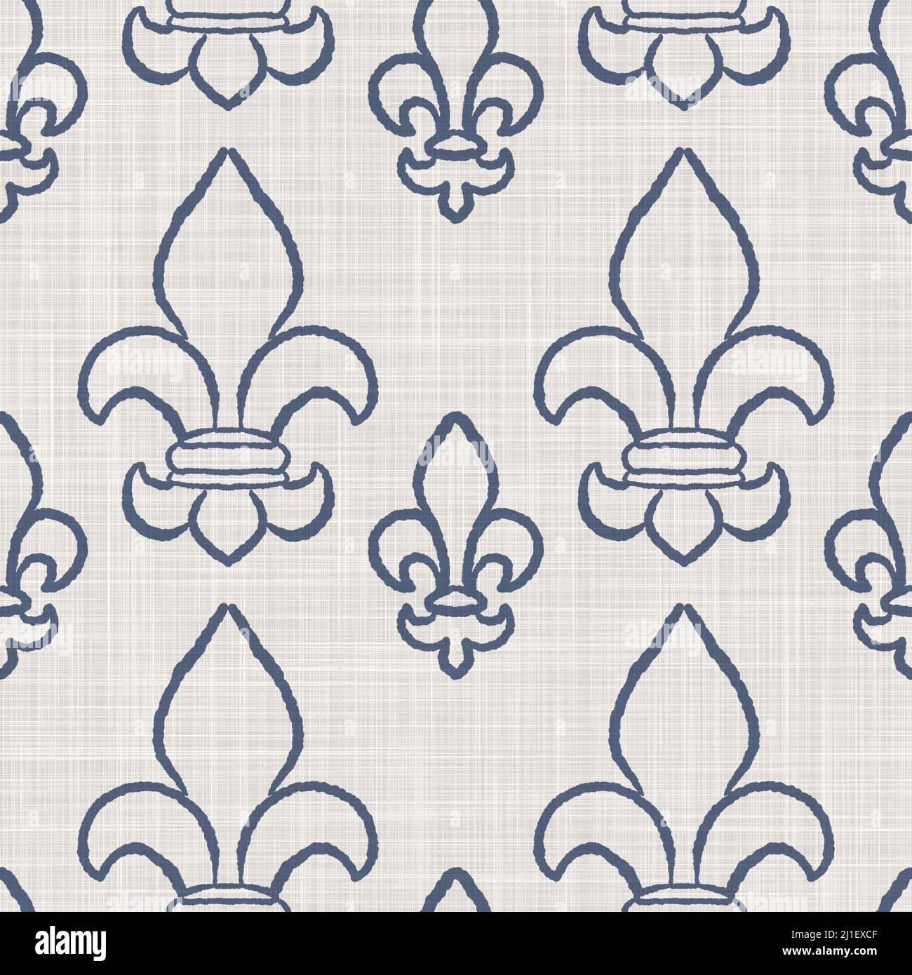 French fleur de lis royal lily seamless pattern. Farmhouse cottage ...