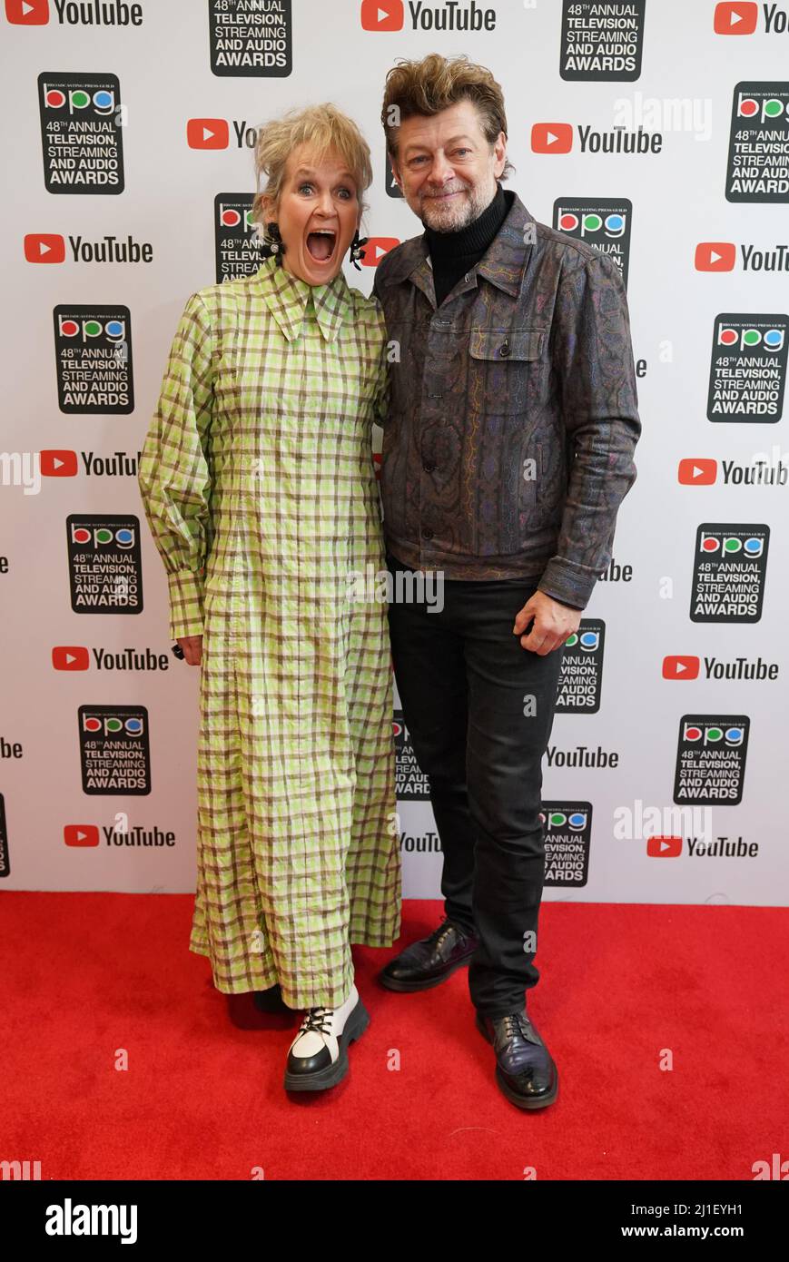 Lorraine Ashbourne and Andy Serkis arrive for the Broadcasting Press ...