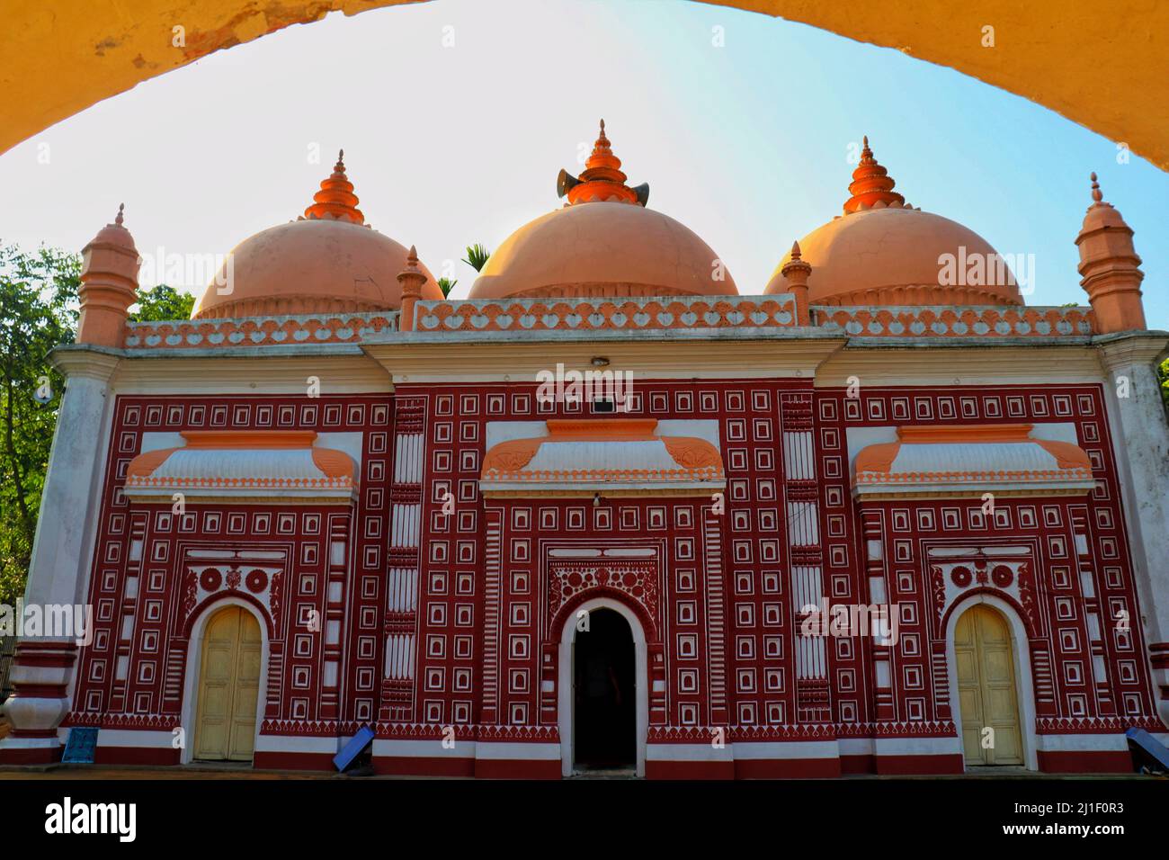 a photo of old muslim Mosque in red colors Stock Photo - Alamy