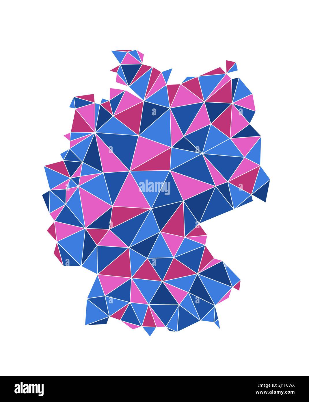 Germany polygon map. Low poly modern style vector map of Germany Stock ...