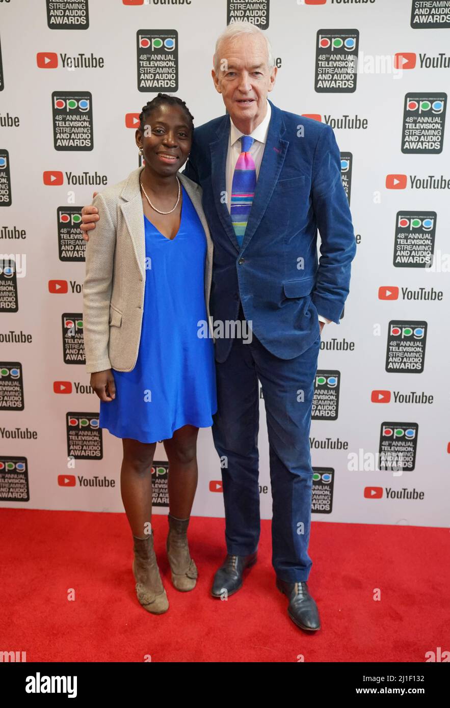 Jon Snow and wife Precious Lunga arrive for the Broadcasting Press ...