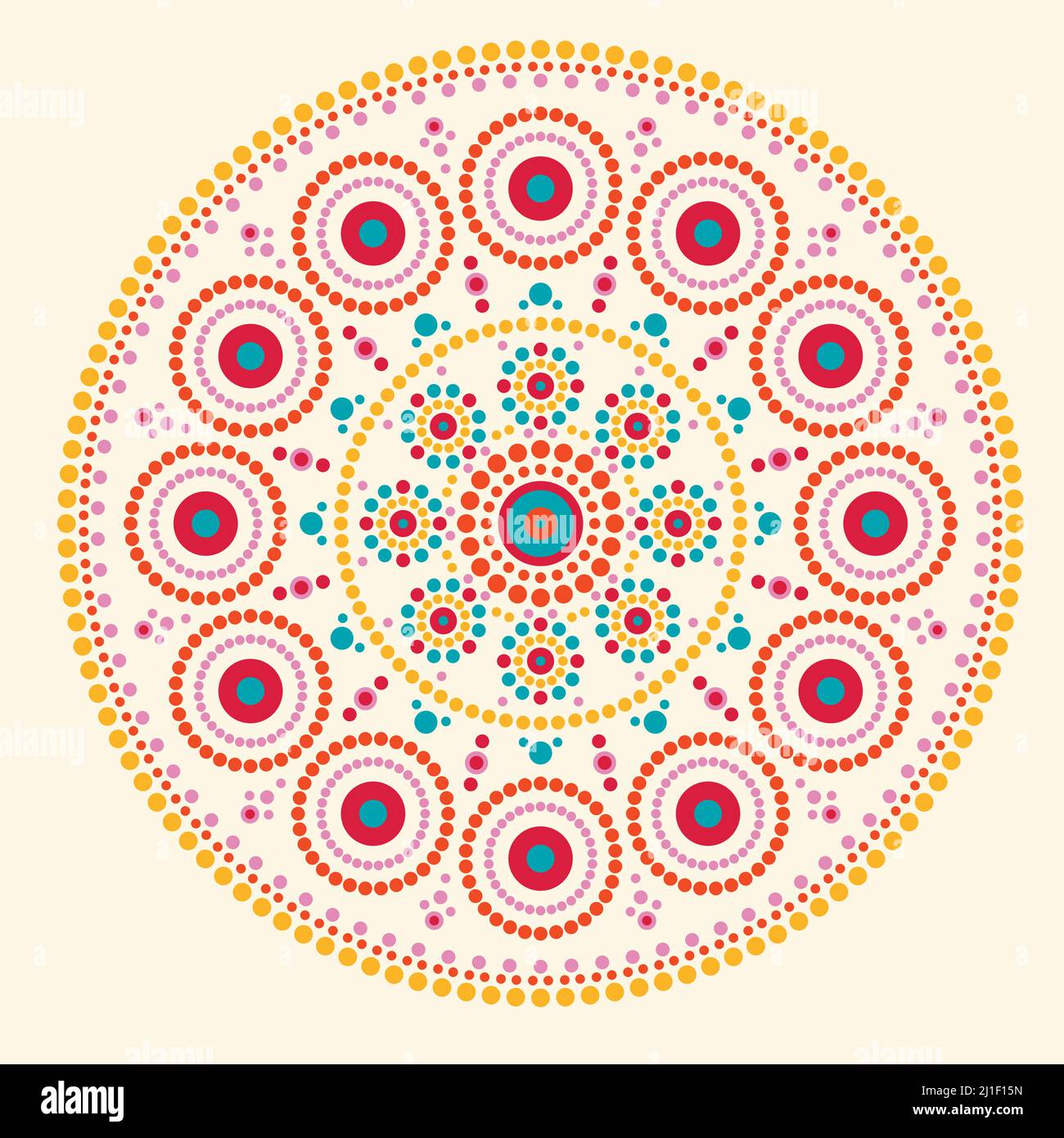 Mandala ethnic boho pattern. Aboriginal round boho style pattern. Dot ...