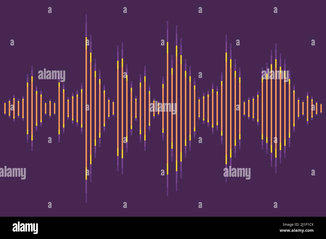Voice sound display. Audio graph of waveform equalizer. Audio levels ...