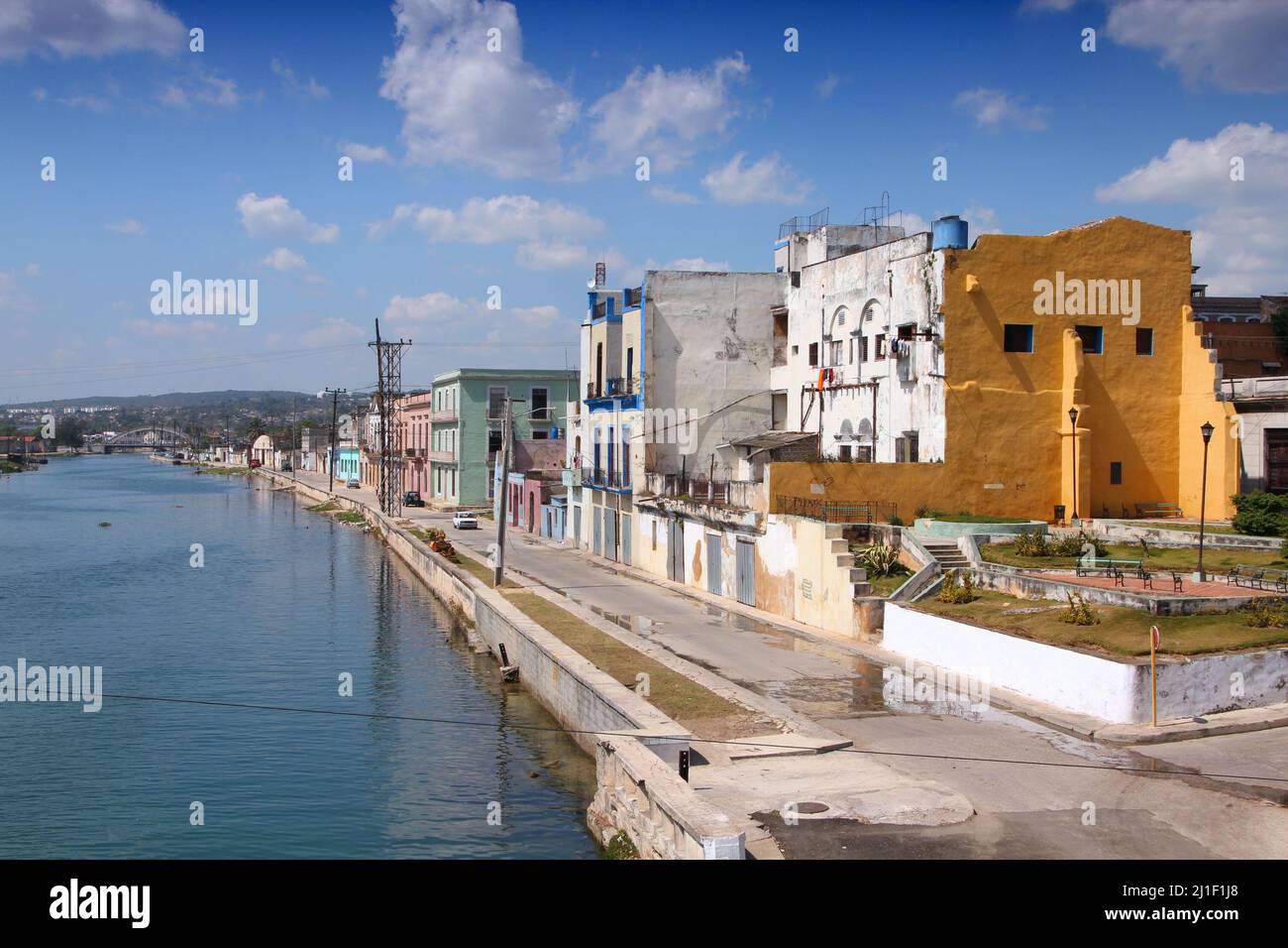 Matanzas town, Cuba - city architecture. Townscape with Rio San Juan ...