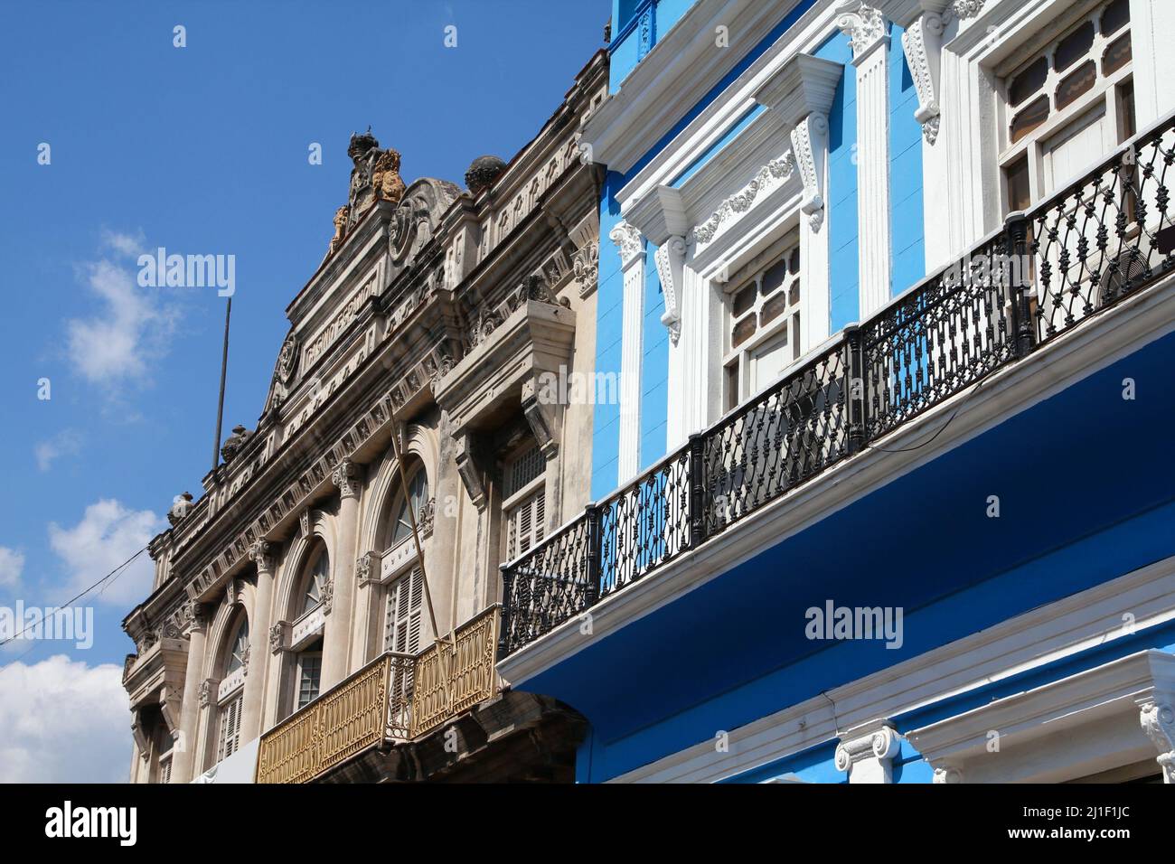 Matanzas town, Cuba - city architecture. Street view with colonial ...