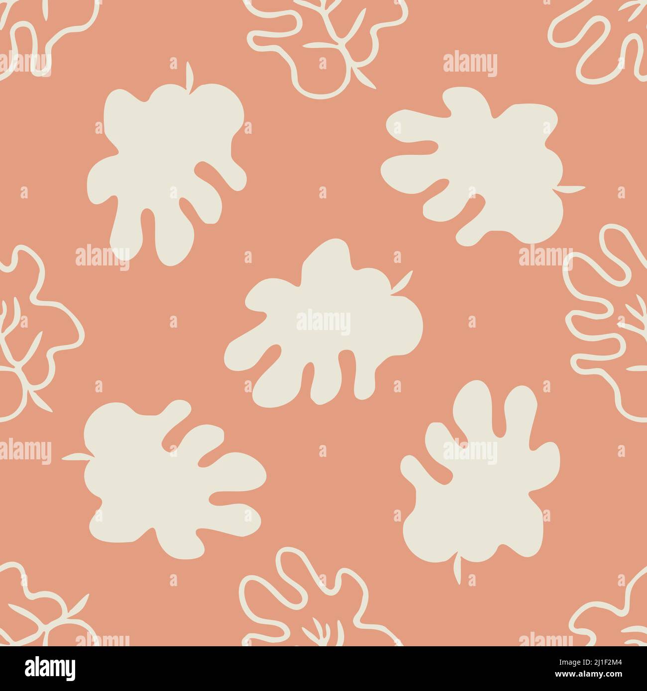 Gender neutral foliage seamless vector background. Simple whimsical 2 ...