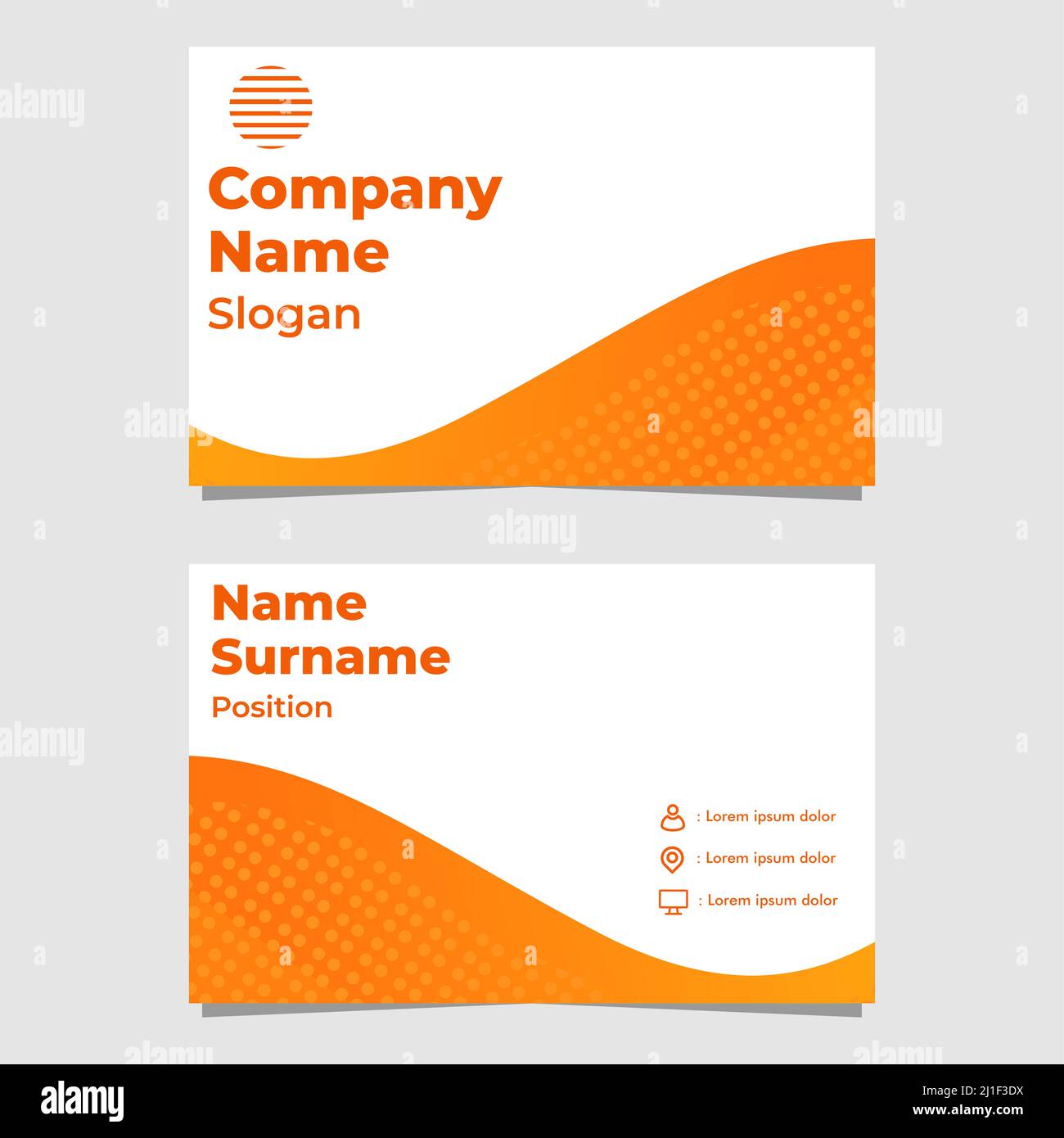 abstract gradient geometric business card template design Stock Photo ...