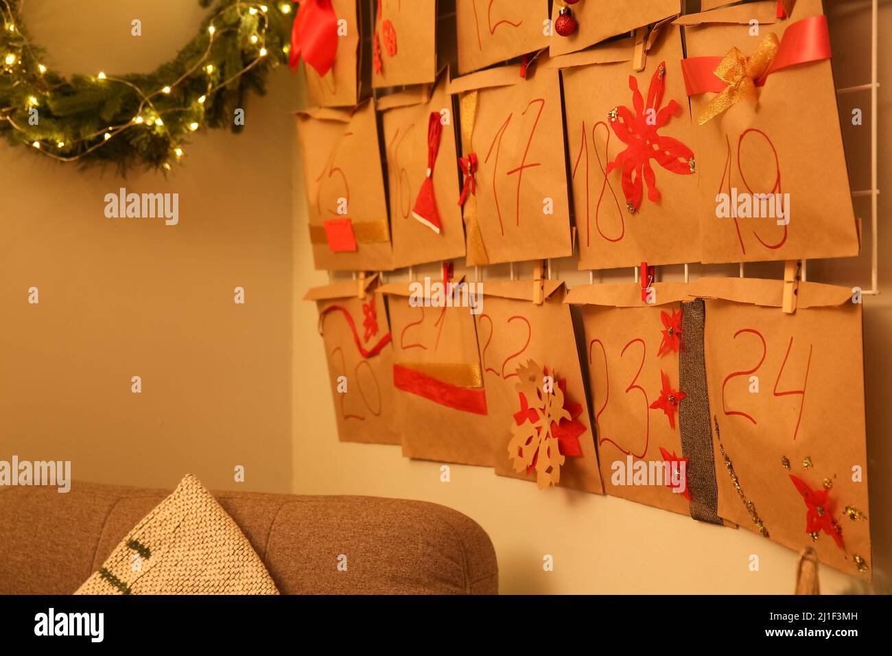 Advent calendar on wall hi-res stock photography and images - Alamy