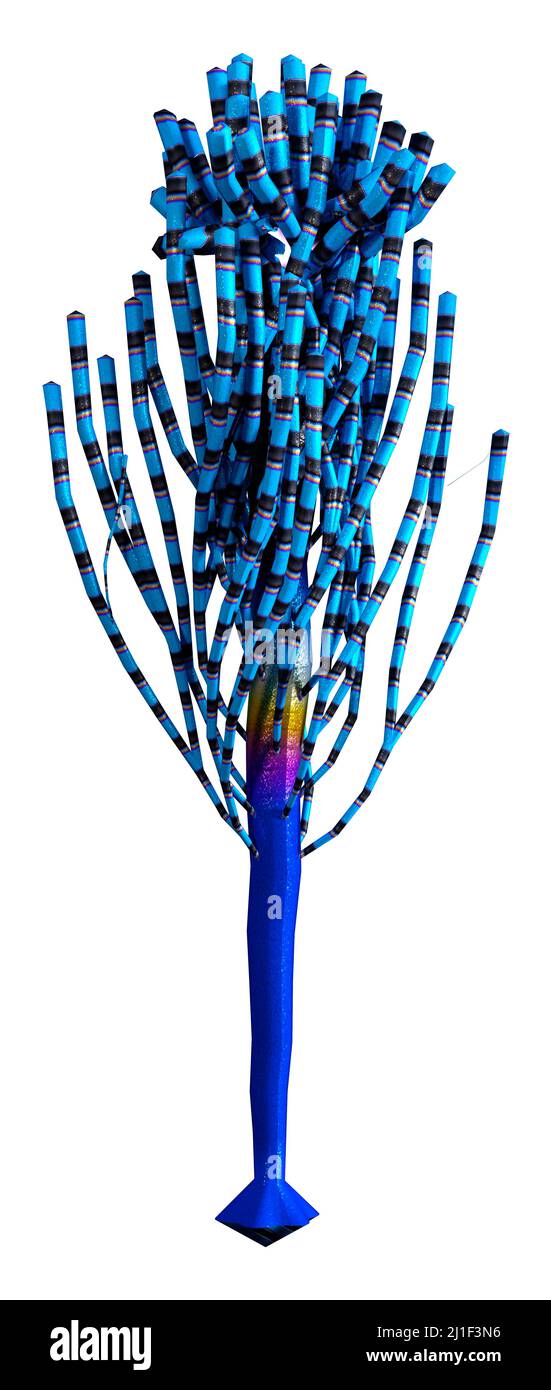 3D rendering of a blue fantasy alien plant isolated on white background ...