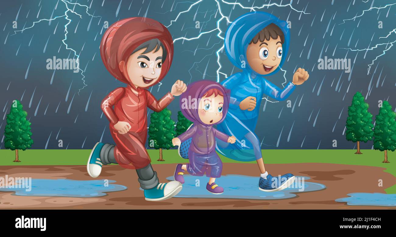 Running in storm Stock Vector Images - Alamy