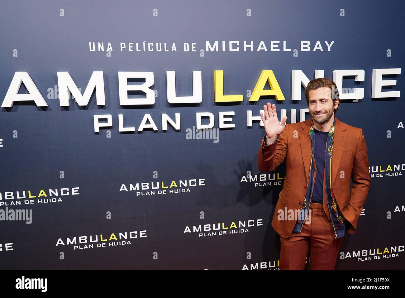 US actor Jake Gyllenhaal during the premiere of the film 'Ambulance' in ...