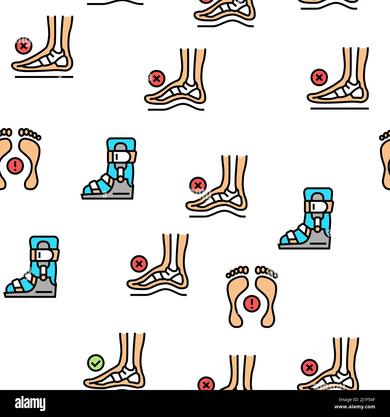 Flat Feet Disease Vector Seamless Pattern Stock Vector Image & Art - Alamy
