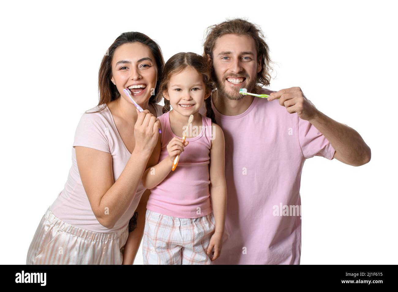 Family Brushing Teeth