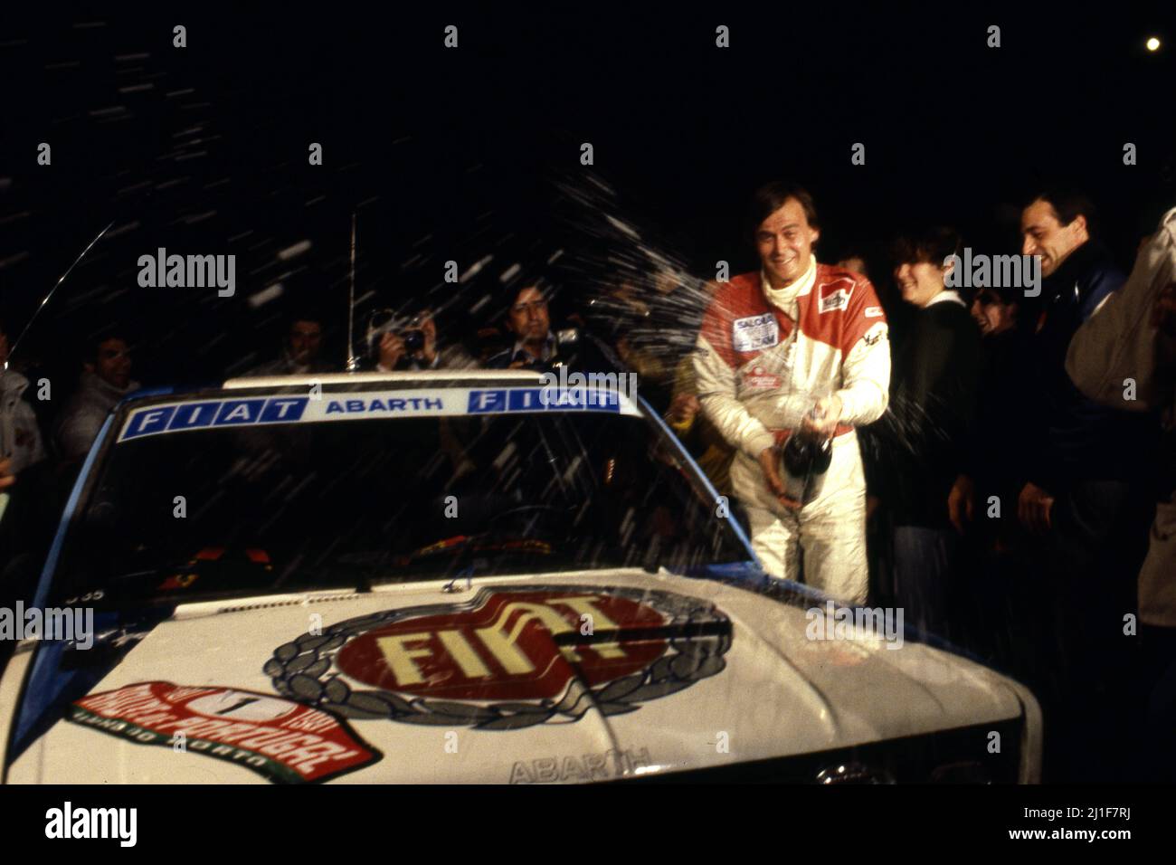 Markku Alen (FIN) Fiat Auto 1st position celebrate podium with ...
