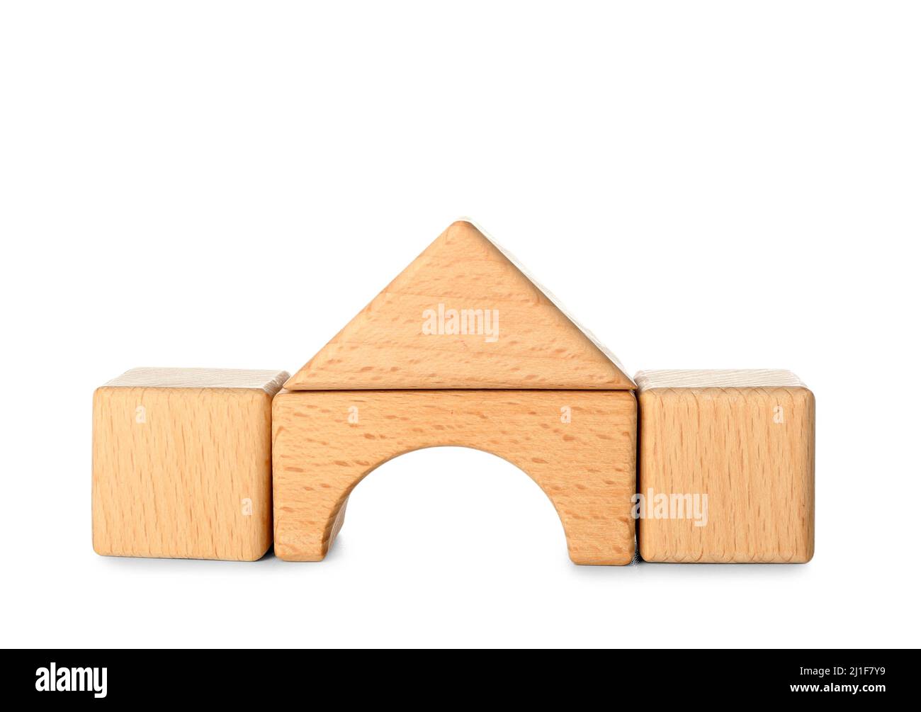 Wooden blocks isolated on white Stock Photo - Alamy