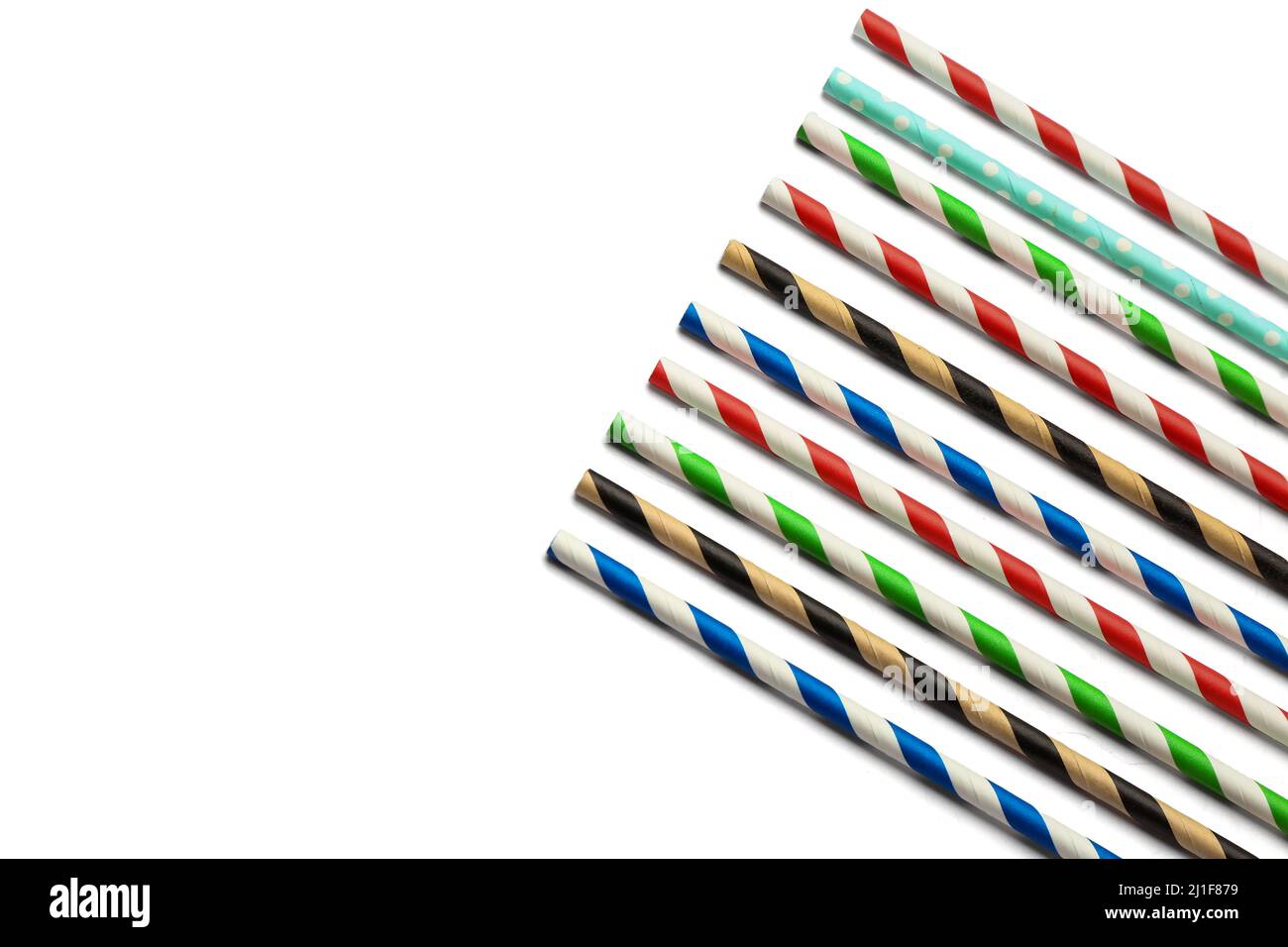 Stylish straws for drinks on white background Stock Photo - Alamy
