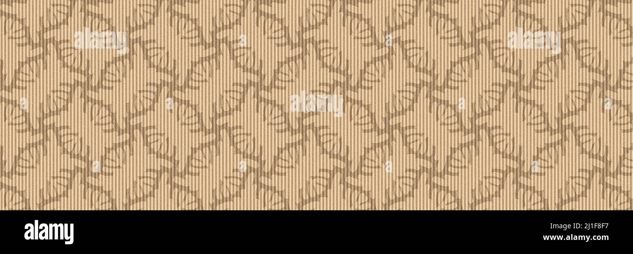Ecru recycled corrugated card paper border texture. Patterned neutral ...