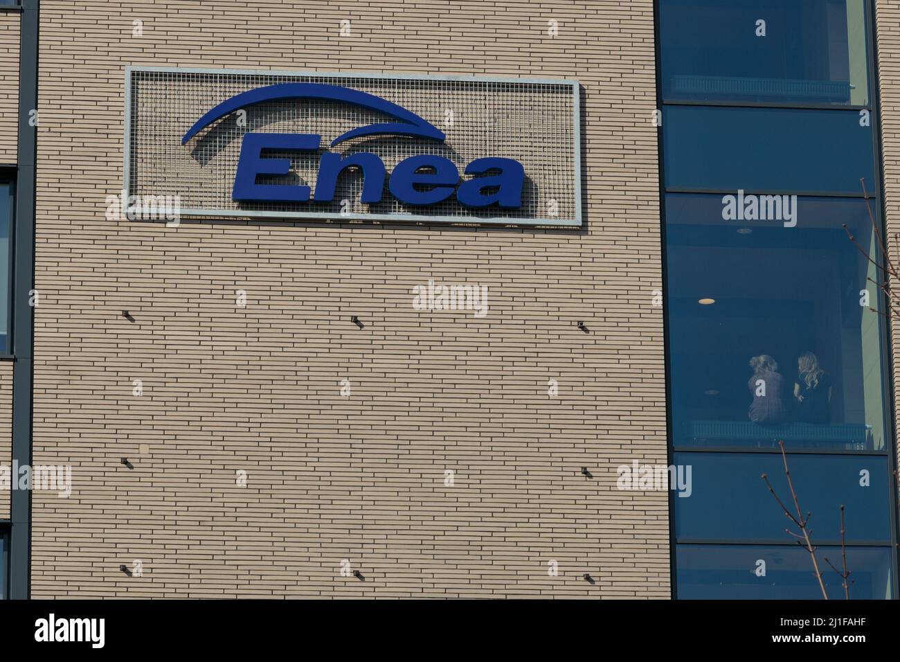 Poznan, Poland - March 24, 2020: Logo of ENEA brand, the main supplier ...