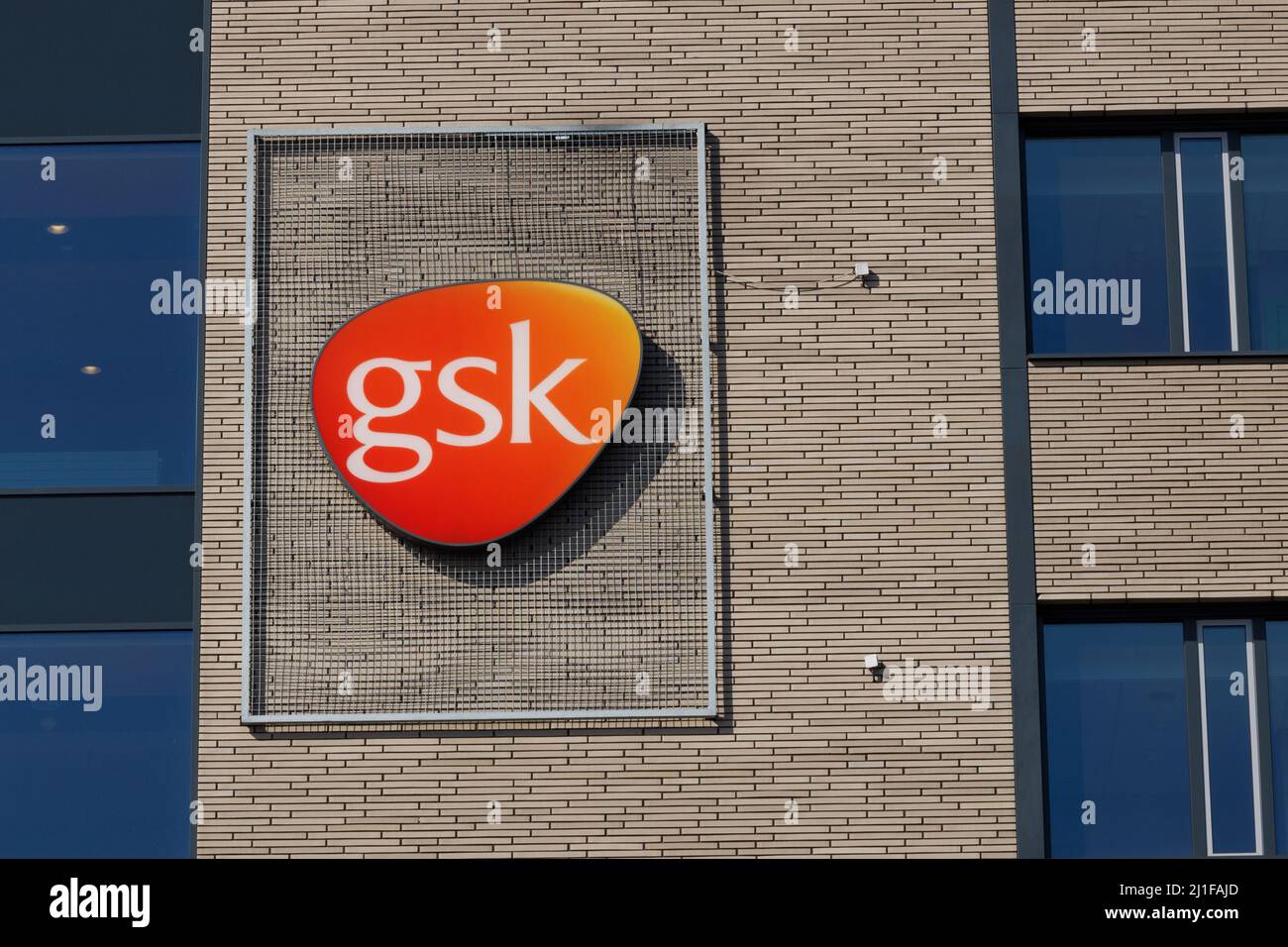 Poznan, Poland - March 24, 2020: Logotyp GlaxoSmithKline Biologicals w ...