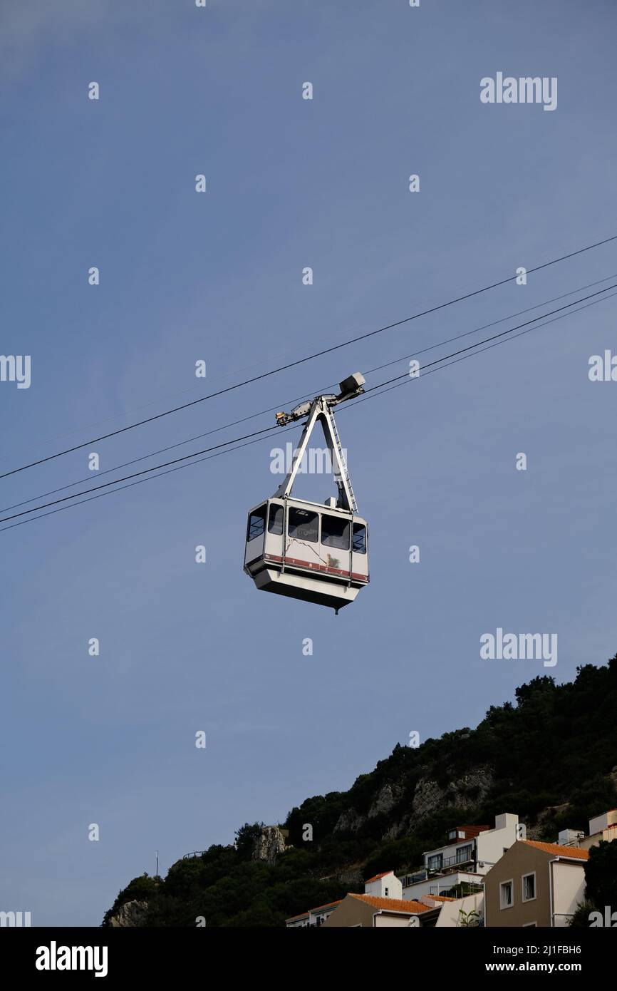 Gibraltar cableway making a trip Stock Photo - Alamy