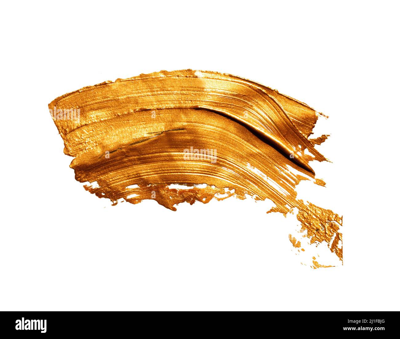 Textured golden strokes isolated on white background Stock Photo - Alamy