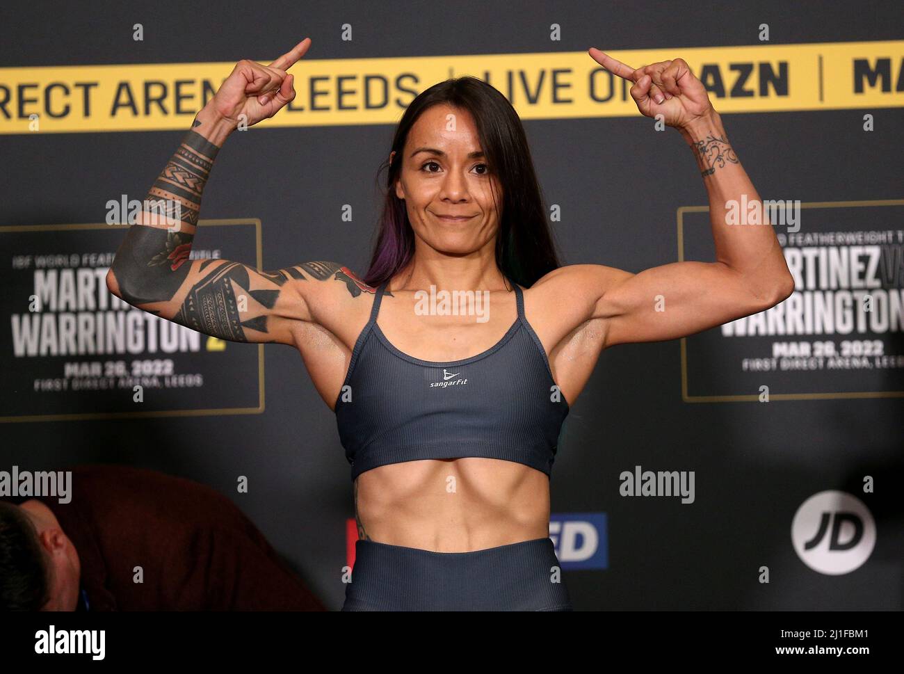 Maria Cecilia Roman during the weigh in at The Queens Hotel, Leeds ...