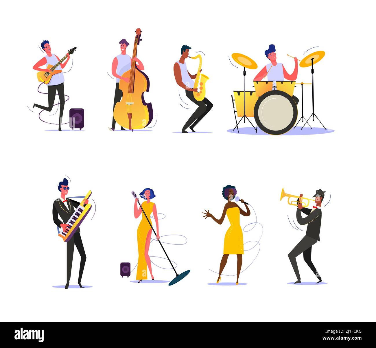 Group piano performance Stock Vector Images - Alamy