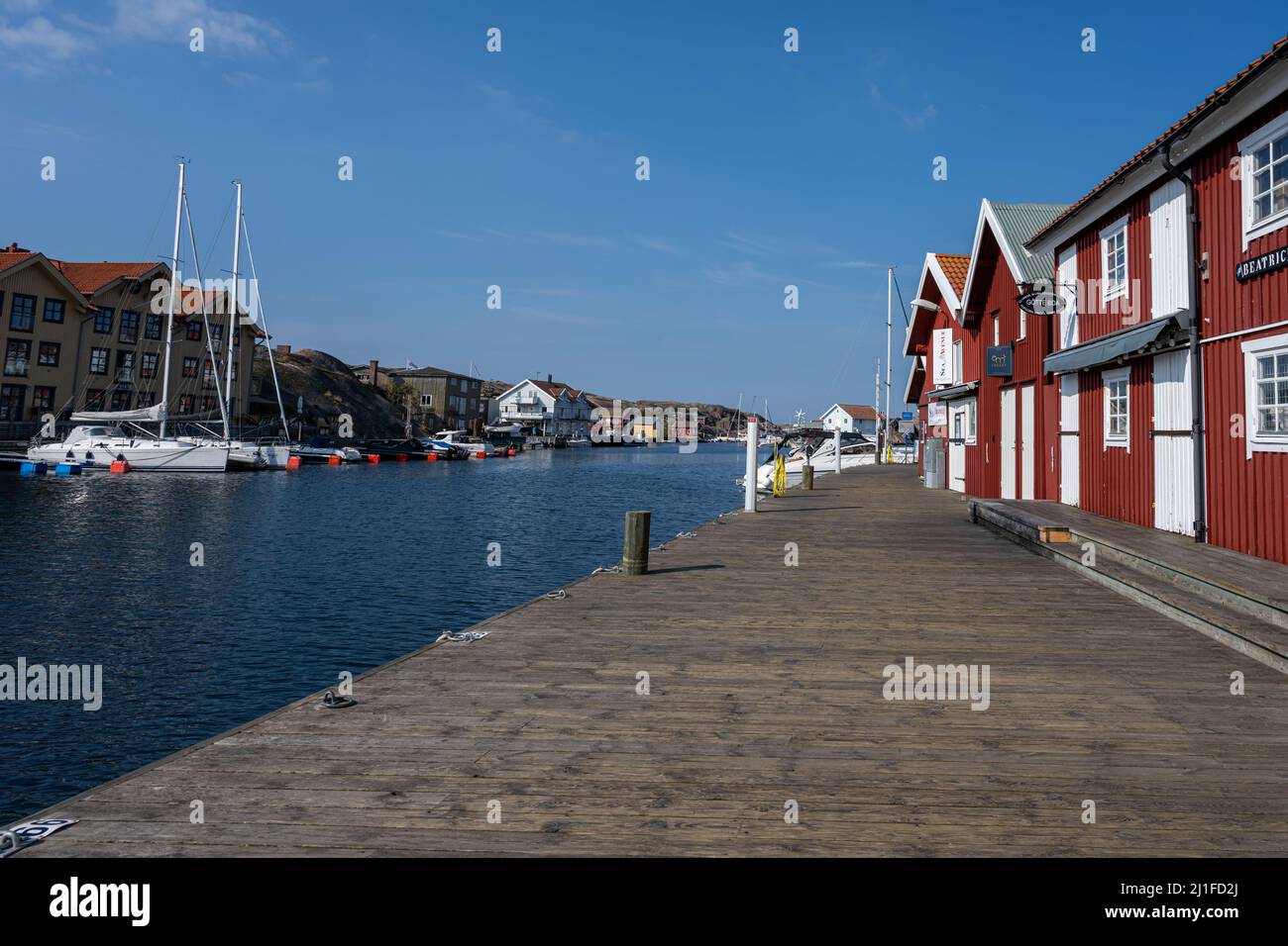 September 10, 2021 - Smogen, Sweden: The old wooden beach houses along ...