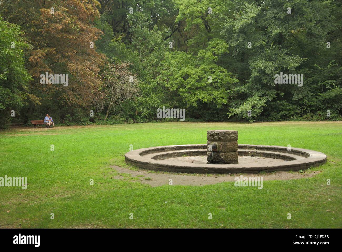 Selzerbrunnen built in 1939 in Nied, Frankfurt, Hesse, Germany Stock ...