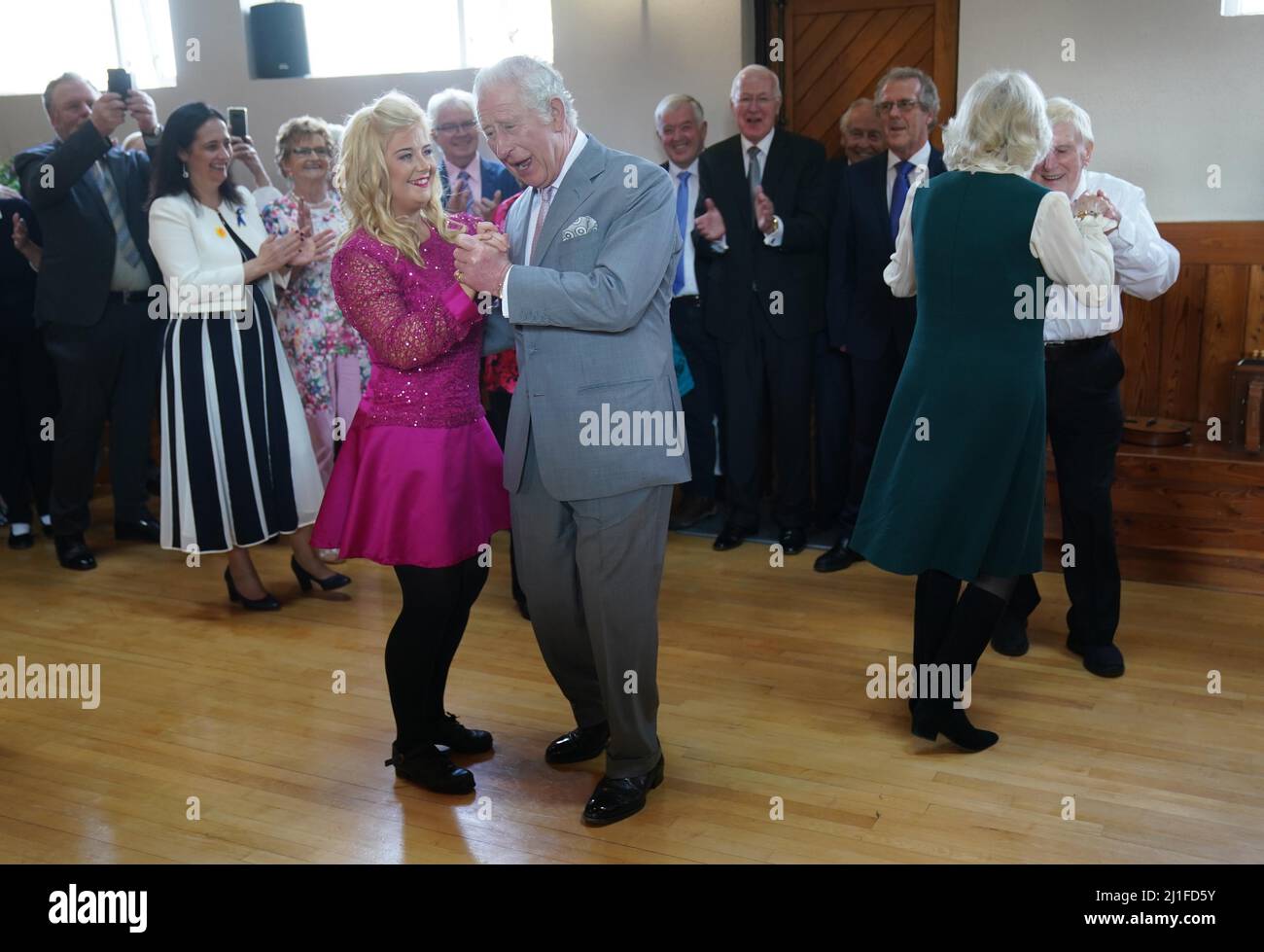 The Prince of Wales (centre left) and the Duchess of Cornwall (centre ...