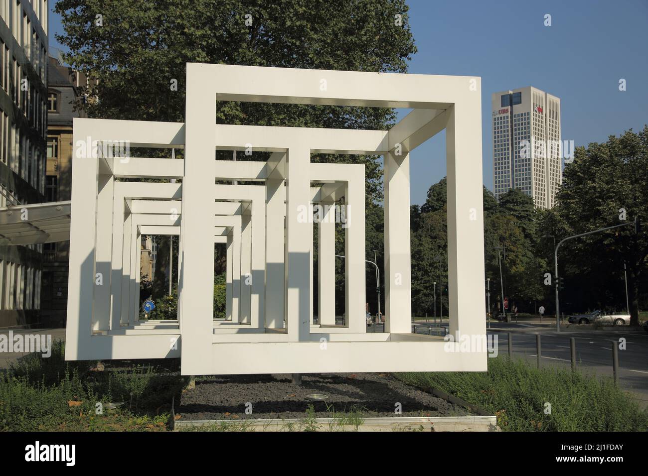 Sculpture Open Cubes, LeWitt Sol, 1991 in the Gallusanlage, Frankfurt ...