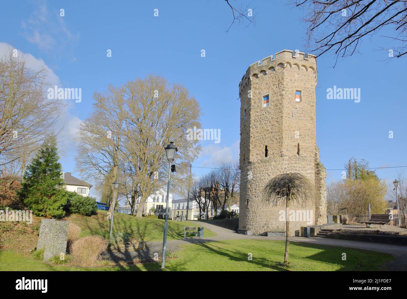 Historical Wolf Tower in Montabaur, Rhineland-Palatinate, Germany Stock ...
