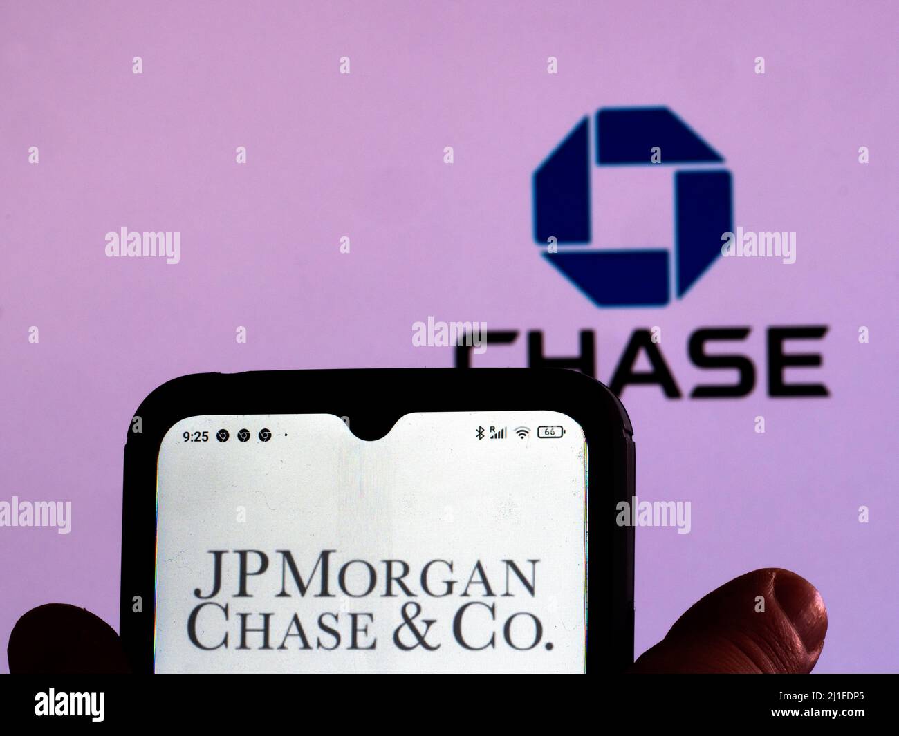 Germany. 25th Mar, 2022. In this photo illustration, the JPMorgan Chase ...