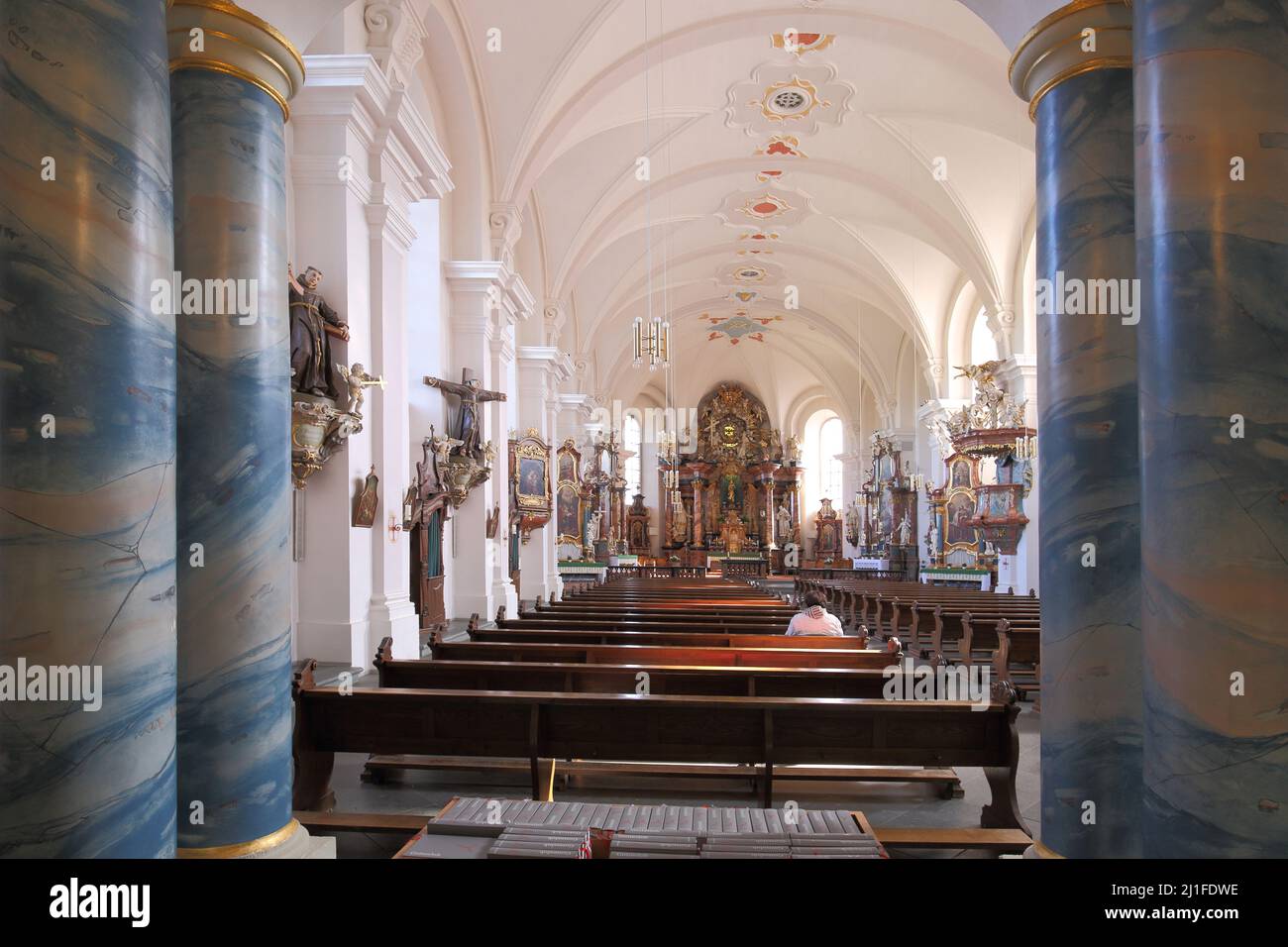 Interior view of the Frauenberg monastery in Fulda, Hesse, Germany ...