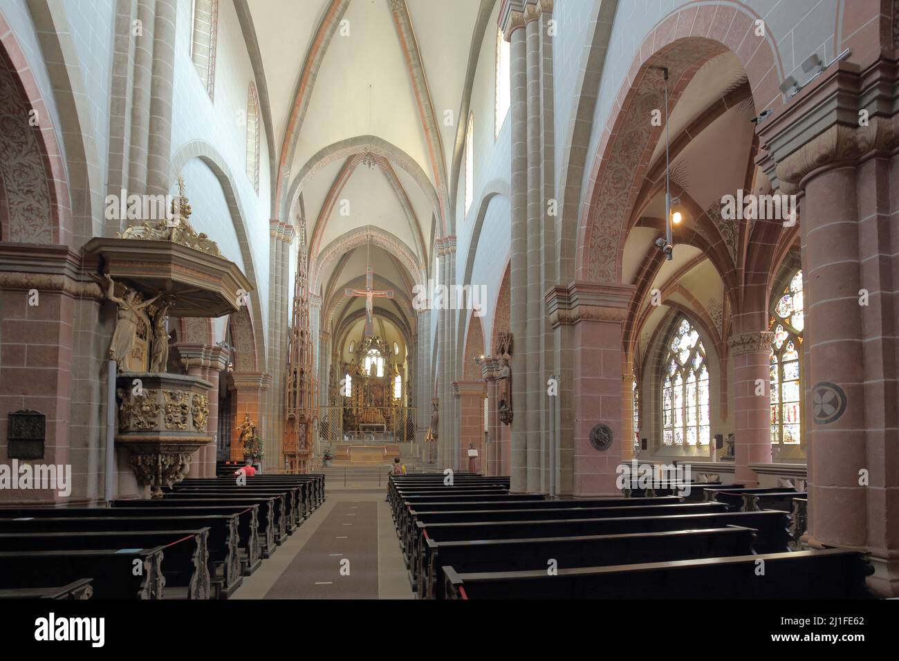Interior view of the Romanesque cathedral in Fritzlar, Hesse, Germany ...