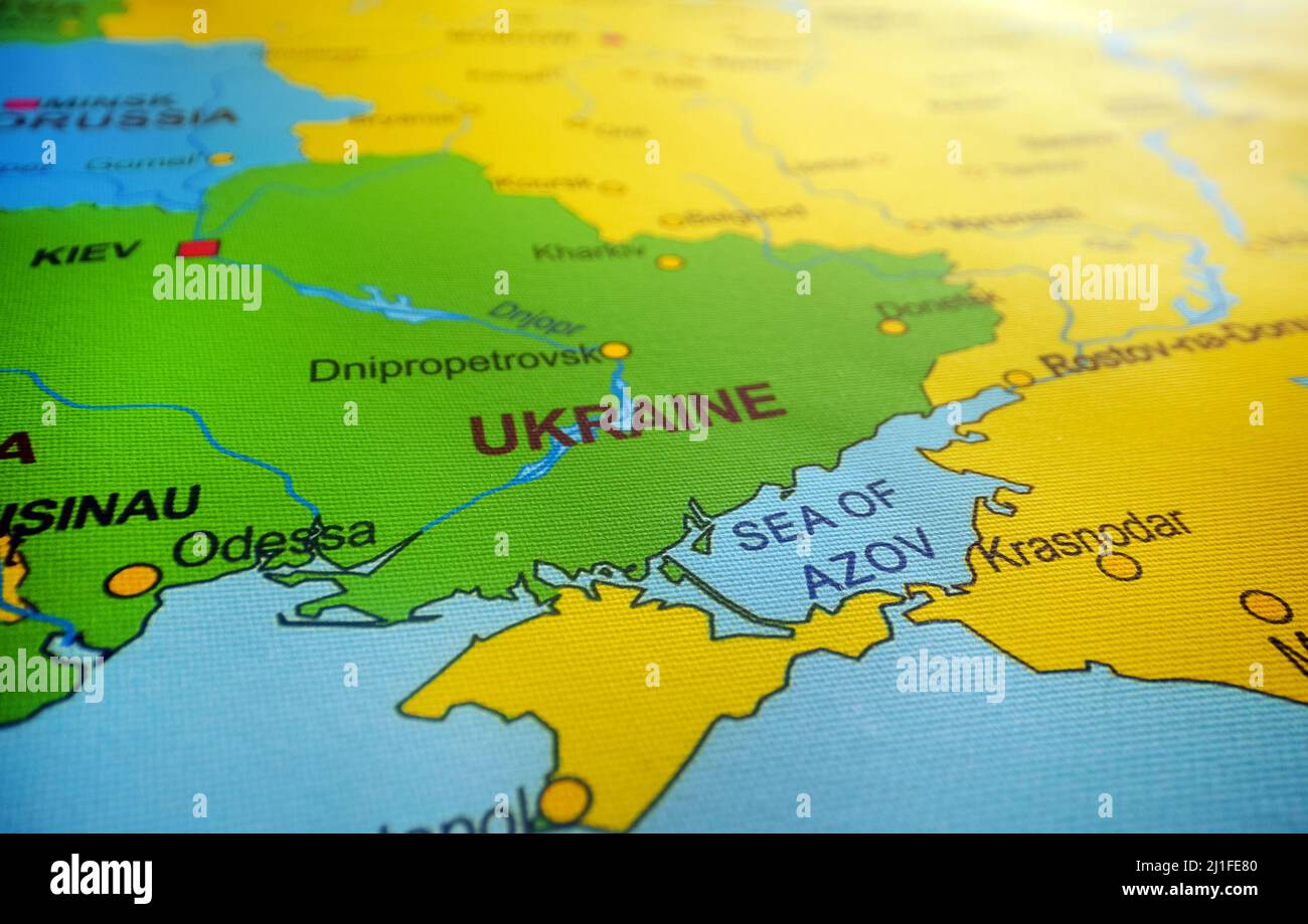Close-up view map of Ukraine Stock Photo - Alamy