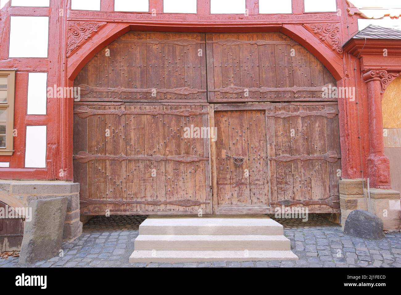Gate with fittings at the Minnigerode House in Alsfeld, Hesse, Germany ...