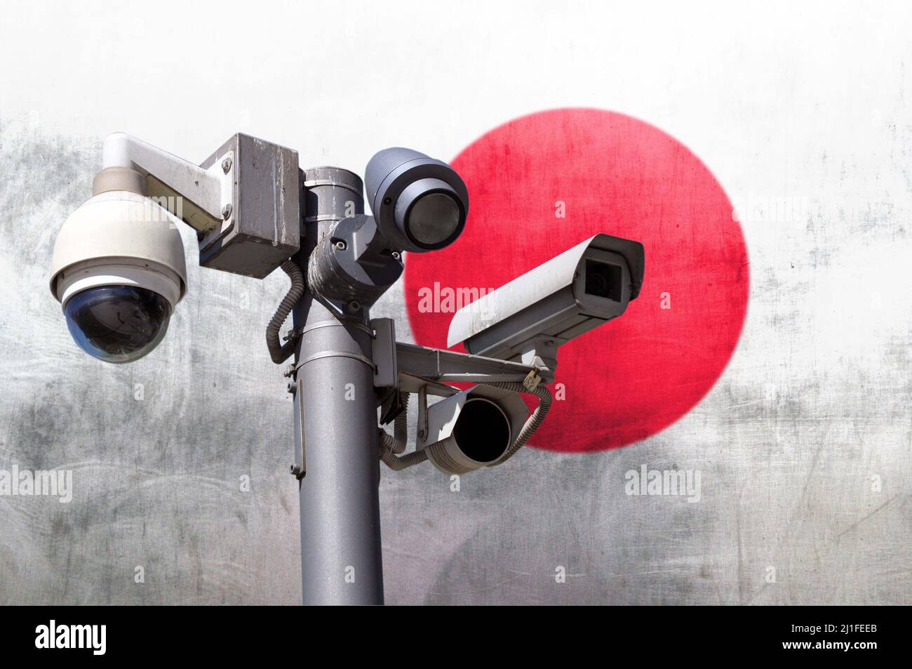 Closed circuit camera Multi-angle CCTV system against the background of ...