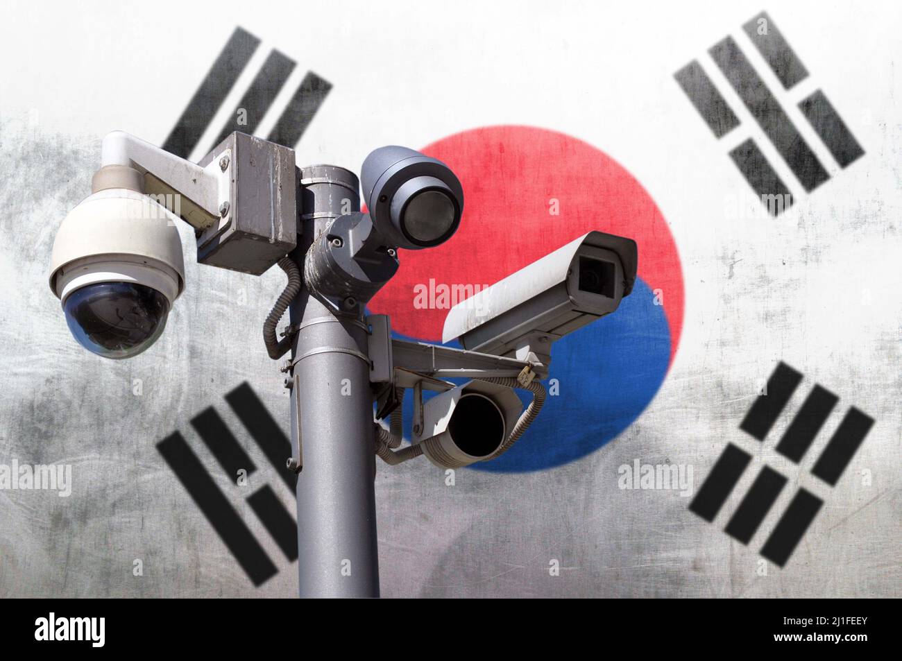 Closed circuit camera Multi-angle CCTV system against the background of ...