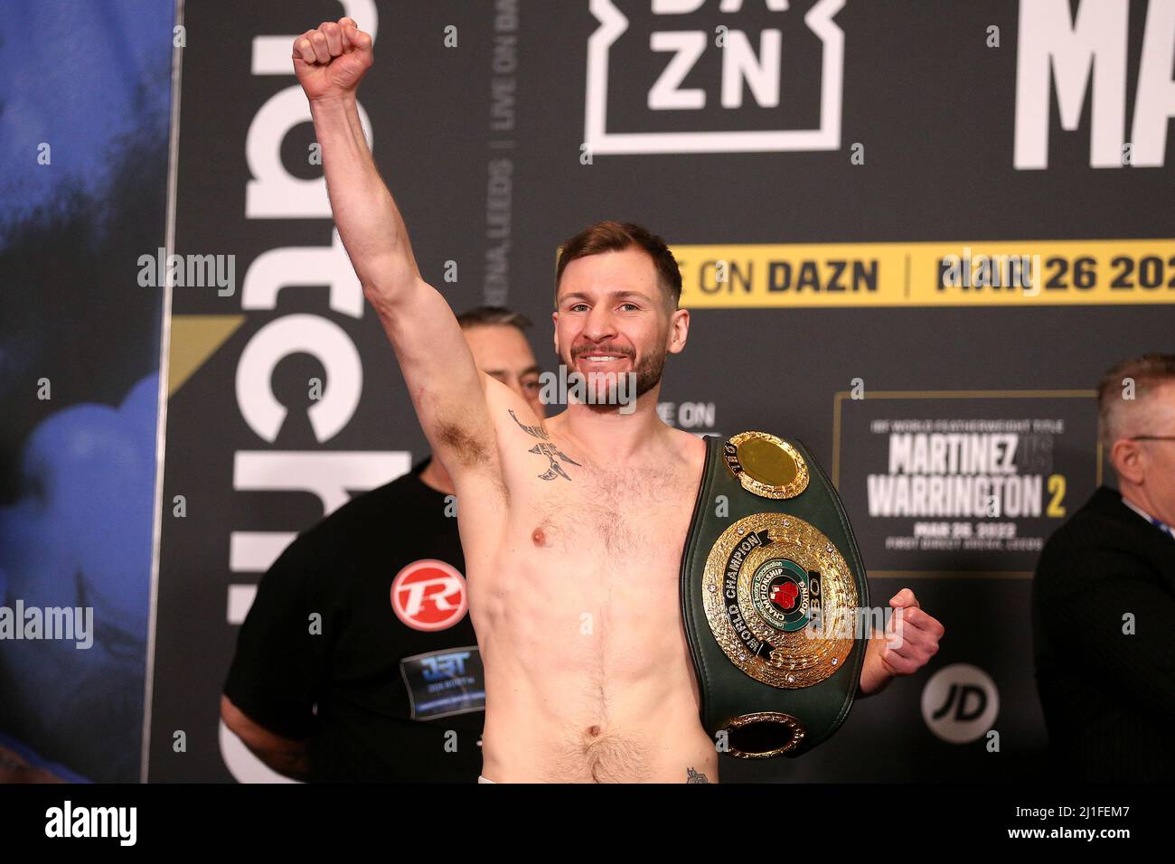 Maxi Hughes during the weigh in at The Queens Hotel, Leeds. Picture ...