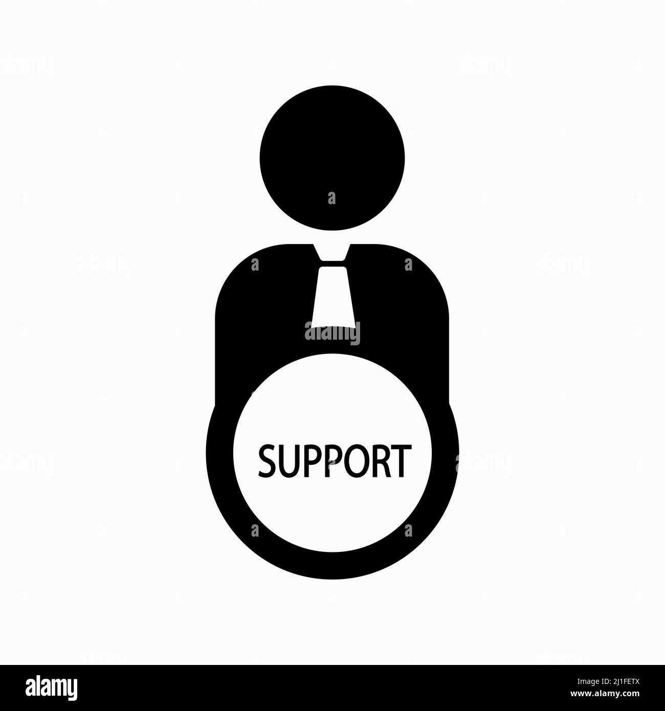 Business person with text SUPPORT flat icon Stock Vector Image & Art ...