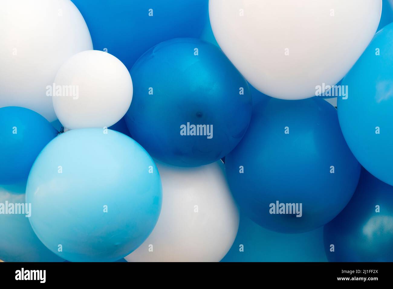 Bunch of Blue Coloured Ballons Stock Photo - Alamy