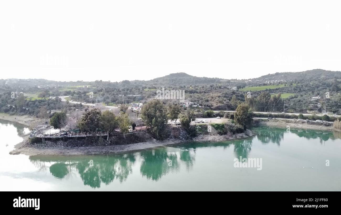 An aerial view of the seashore in the rural area Stock Photo - Alamy
