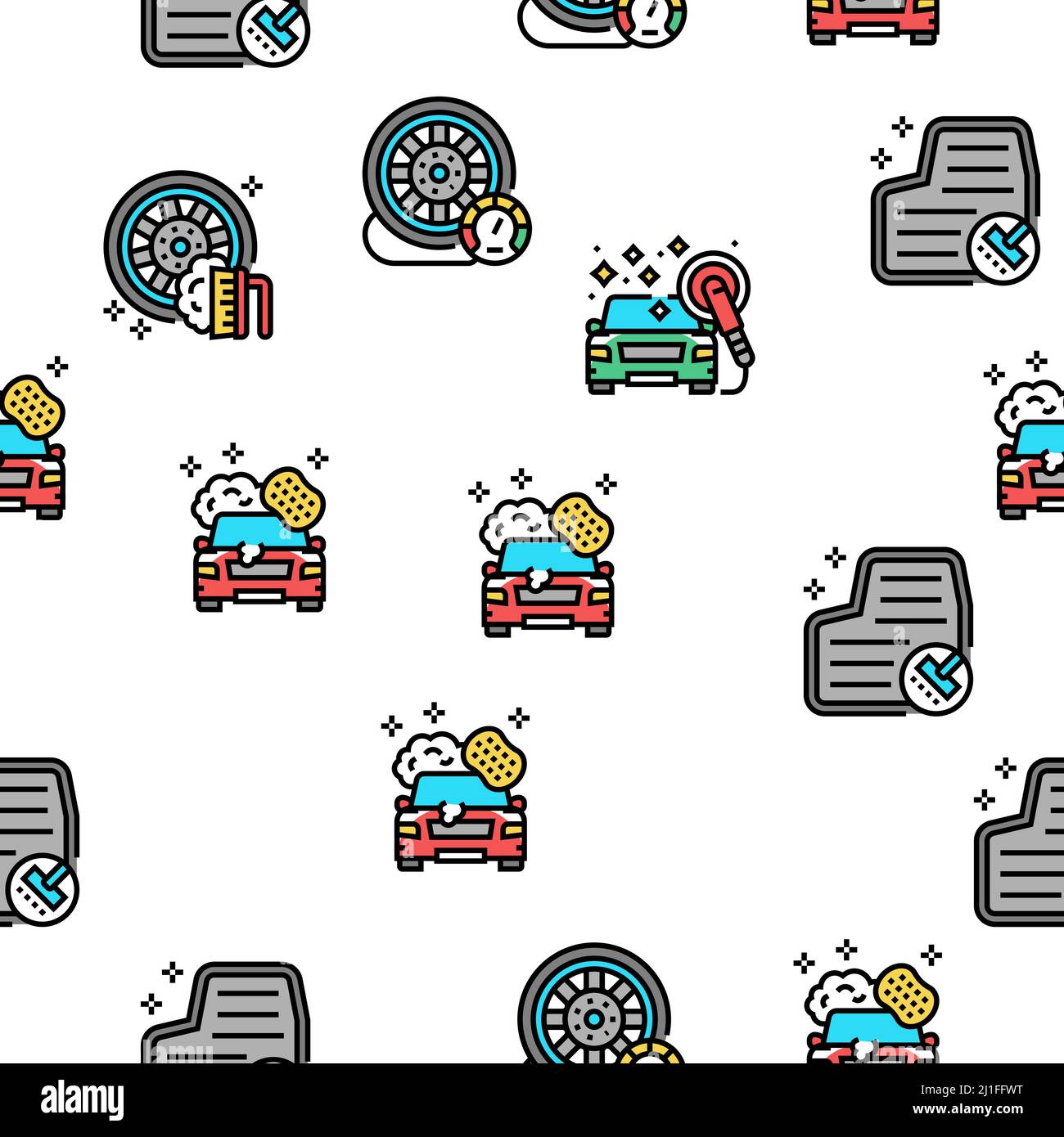 Self Service Car Wash Vector Seamless Pattern Stock Vector Image & Art ...