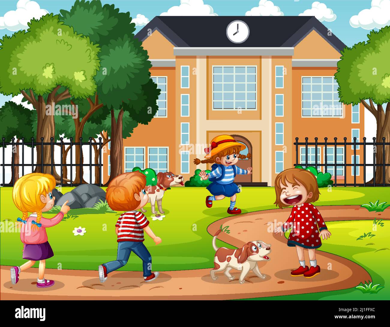 Elementary school playground playing Stock Vector Images - Alamy