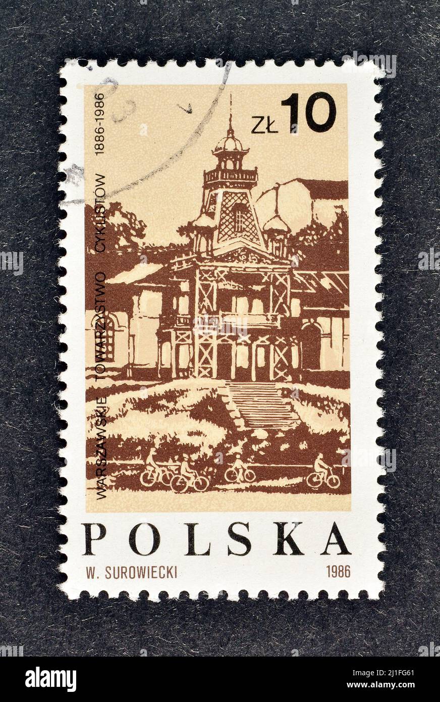 Cancelled postage stamp printed by Poland, that shows Dynasy Society ...