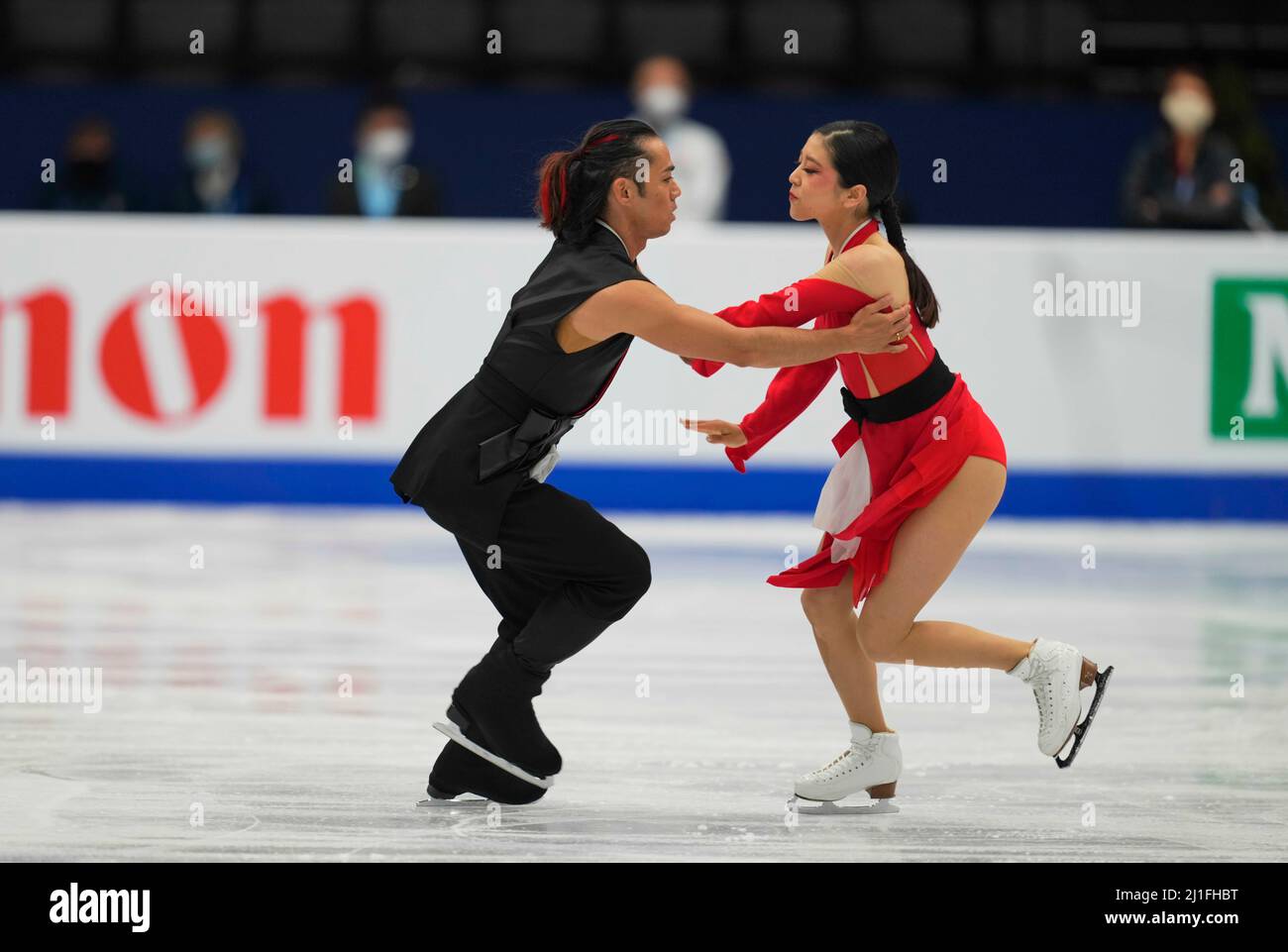 March 25, 2022: Kana Muramoto and Daisuke Takahashi from Japan during ...